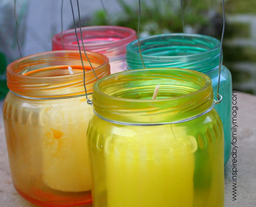 Dyed Glass Luminaries from Baby Jars