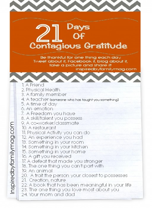 21 Days of Gratitude - A Challenge for the Whole Family - Inspired by ...