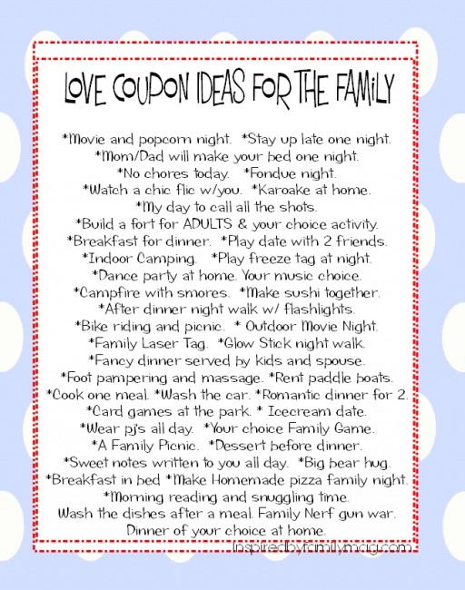 Valentine's Day Activity: Love Coupons for the Family