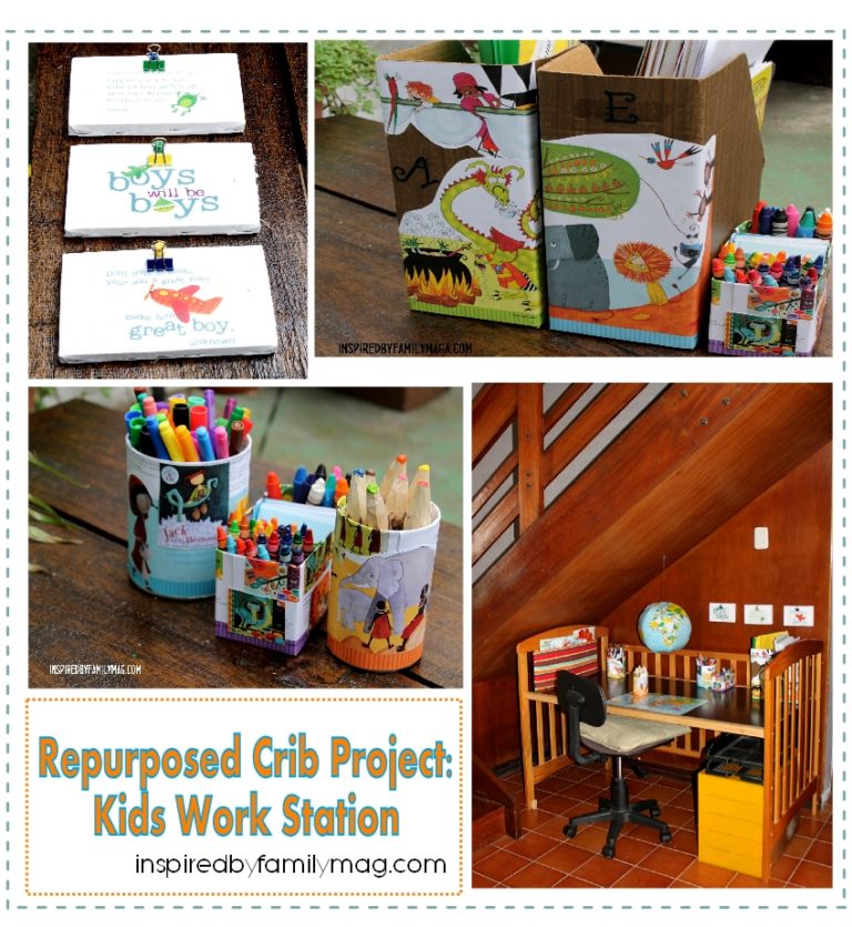 Repurposed Crib Project: Kids Work Station - Inspired by Family