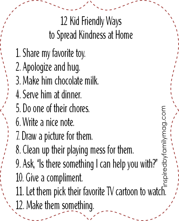 Kid friendly ways to spread kindness at home